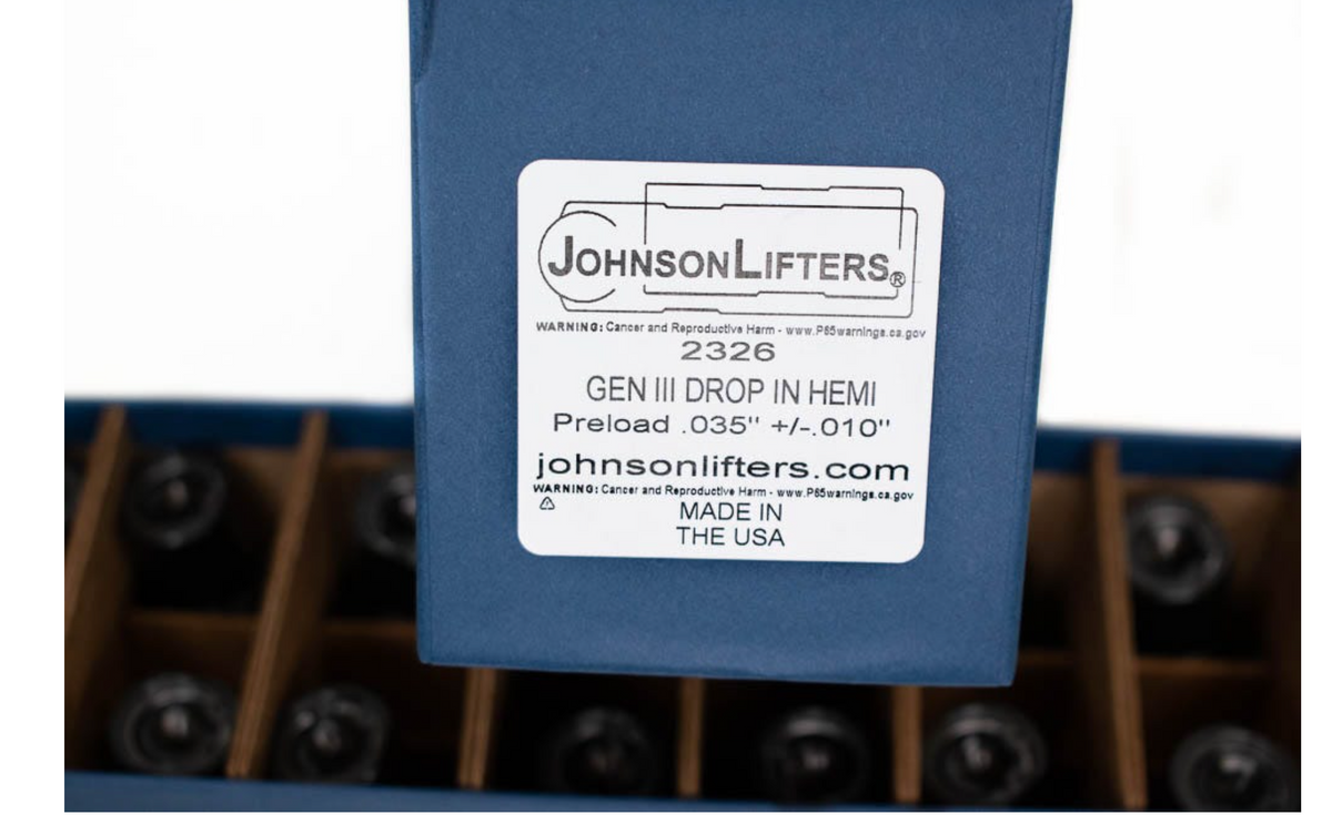 Johnson Lifters GEN III HEMI DROP-IN ROLLER LIFTER SET (.35" – 10 ...